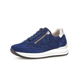 Sneaker Gabor "Sneaker low Materialmix Leder", Damen, Gr. 36, blau, Schuhe Sneaker