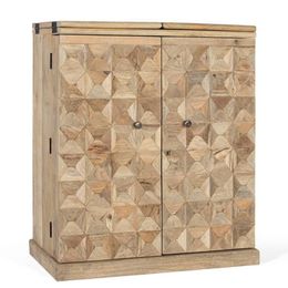 Pharao24.de Barschr&auml;nkchen Barschrank aus Mangobaum Massivholz in modernem Design
