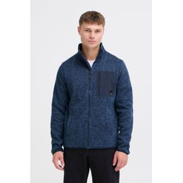 Cardigan Blend "BHMMelfe", Herren, Gr. L, marineblaus, Fleece, 100% Polyester, meliert, normal normal, ohne Ausschnitt, elastischer Bund, Strickjacken, Gem&uuml;tliche Fleecejacke mit Taschen