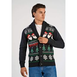 Strickjacke LINDBERGH "LINDBERGH Cardigan", Herren, Gr. L, schwarz, Obermaterial: 100% Polyacryl, Strickjacken Strickjacke