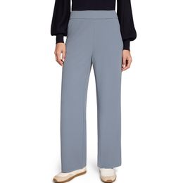Stoffhose Zero "Damen mit elastischem Bund 28 Inch", Damen, Gr. 34, Normalgr&ouml;&szlig;en, flint stone, Twill, Obermaterial: 96% Polyester, 4% Elasthan, unifarben, figurbetont lang, Hosen Stoffhose, Plain/ohne Details