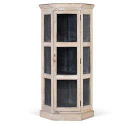 Pharao24.de Eckvitrine im Vintage Look 150 cm hoch