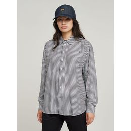 G-Star Raw Langarmshirt G-STAR "Boyfriend Hemd", Damen, Gr. M, osaka blau bold stripe, Obermaterial: 100% Modal, Shirts Langarmshirt