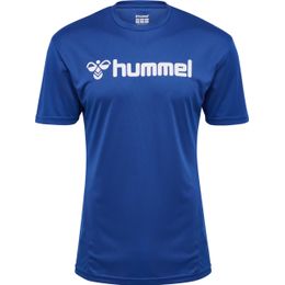 Trainingsshirt Hummel "HMLLOGO JERSEY S/S", Herren, Gr. L (52), blau (true blau), Obermaterial: 100% Polyester, normal normal, Rundhals, Shirts, normale Passform, kurze &Auml;rmel, atmungsaktives Material