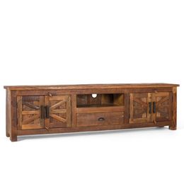 Pharao24.de TV Sideboard Fernsehschrank mit einer Schublade und Metallgriffen