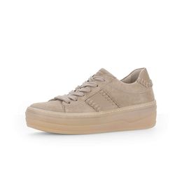 Sneaker Gabor "Sneaker low Rauleder", Damen, Gr. 35,5, beige, Schuhe Sneaker