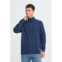 Longpullover Blend "BHMBriso", Herren, Gr. L, marineblaus, Sweatware, 60% Baumwolle, 40% Polyester, unifarben, normal normal, hoch geschlossener Ausschnitt, Pullover Longpullover, Klassischer Sweat-Troyer