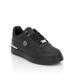 Sneaker Philipp Plein "Cocco Crocco Gepr&auml;gt", Damen, Gr. 45, Normalschaft, 0202, schwarz, schwarz, Schuhe Sneaker