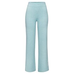 ELBSAND Damen Strickhose, Gr. 36blau, Feinstrick, Obermaterial: 50% Viskose, 28% Polyester, 22% Nylon, meliert, unifarben, Hosen, mit weitem Bein und