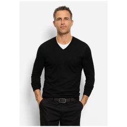 Strickpullover OLYMP "OLYMP Casual Strick", Herren, Gr. XXL, schwarz, 85% Schurwolle, 15% Seide, Pullover Strickpullover