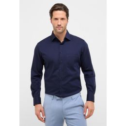 Langarmhemd Eterna "MODERN FIT", Herren, Gr. 41, Normalgr&ouml;&szlig;en, navy, Twill, 100% Baumwolle, tailliert, Manschette, Hemden, NON IRON (b&uuml;gelfrei)
