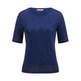 Peter Hahn - Rundhals-Pullover, blau, Gr. 50 / XL - Baumwolle