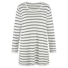 Emilia Lay - Rundhals-Pullover mit 3/4-Arm, weiss, Gr. 42 / M
