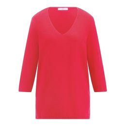 Emilia Lay - V-Pullover mit 3/4-Arm, pink, Gr. 52 / XXL - Baumwolle