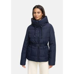 Winterjacke Marikoo "Himee", Damen, Gr. L, navy, Obermaterial: 100% Polyester; Futter: 100% Polyester; Wattierung: 100% Polyester; &Auml;rmelfutter: 100% Polyester, Jacken Winterjacke, mit praktischem Tailleng&uuml;rtel und robuster Klickschnalle