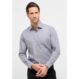 Langarmhemd Eterna "MODERN FIT", Herren, Gr. 42, Normalgr&ouml;&szlig;en, stahlgrau, Twill, 100% Baumwolle, tailliert, Manschette, Hemden, NON IRON (b&uuml;gelfrei)