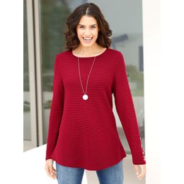 Rundhalspullover Inspirationen "Pullover", Damen, Gr. 48, rot, 50% Baumwolle, 50% Viskose, bedruckt, gemustert, metallic, unifarben, Pullover Rundhalspullover