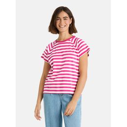 LIEBLINGSST&Uuml;CK T-Shirt LIEBLINGSST&Uuml;CK "TaraEP", Damen, Gr. 4XL, lovely pink, Single Jersey, Obermaterial: 100% Baumwolle, gemustert, gestreift, mehrfarbig, h&uuml;ftlang, Rundhals, Raglan&auml;rmel, Shirts T-Shirt, aus reiner Baumwolle, im Streifendesign