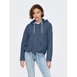 Parka Only "ONLSKYLAR HOOD SPRING JACKET CC OTW", Damen, Gr. XS, vintage indigo, Web, Obermaterial: 92% Polyester, 8% Nylon, unifarben, regular fit, Jacken Parka, mit