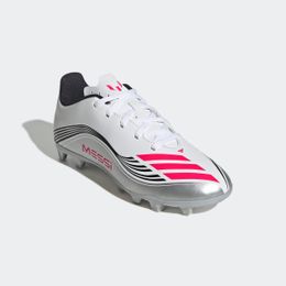 Fu&szlig;ballschuh adidas Performance "F50 MESSI CLUB KUNSTRASEN NEUERER GENERATION, HART- UND ASCHENPL&Auml;TZE", M&auml;dchen, Gr. 34, silber (cloud wei&szlig;, lucid rot, silber metallic), Synthetik, Schuhe Fu&szlig;ballschuh, geeignet f&uuml;r Rasen- und Kunstrasenpl&auml;tze, f&uuml;r Kinder & Jugendliche