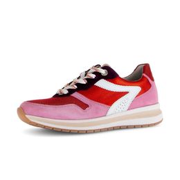 Sneaker Gabor "Sneaker low Materialmix Leder/Lederimitat", Damen, Gr. 38, multicolour, Schuhe Sneaker