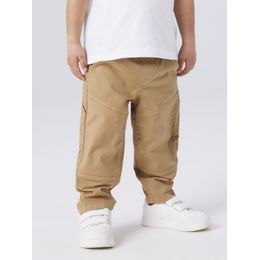 Cargohose name it "NMMBEN TAP TWI PANT CARP 5722-FG NOOS", Jungen, Gr. 104, N-Gr, kelp, Twill, Obermaterial: 97% Baumwolle, 3% Elasthan, unifarben, washed, bequem lang, Hosen Cargohose