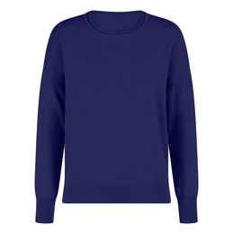 Peter Hahn - Rundhals-Pullover, blau, Gr. 38 / S - Schurwolle