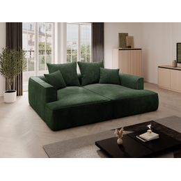 Vente-unique Sofa 3-Sitzer - tiefe Komfortsitzfl&auml;che - Cord - Gr&uuml;n - PINETA 12465303