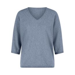 Peter Hahn - V-Pullover mit Kaschmir, blau, Gr. 42 / M - Schurwolle