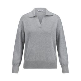 Peter Hahn - Polo-Pullover, grau, Gr. 46 / L - Baumwolle