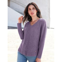 Emilia Lay - V-Pullover, lila, Gr. 54 / XXL - Baumwolle