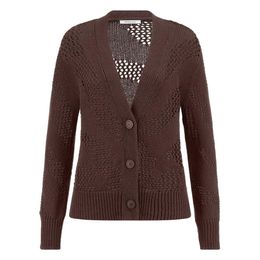 Peter Hahn - Strickjacke, braun, Gr. 42 / M - Baumwolle