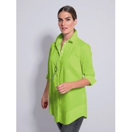 Emilia Lay - Longbluse mit 3/4-Arm, gr&uuml;n, Gr. 40 / M - Baumwolle