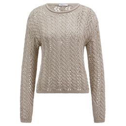 Peter Hahn - Rundhals-Pullover, beige, Gr. 38 / S - Baumwolle