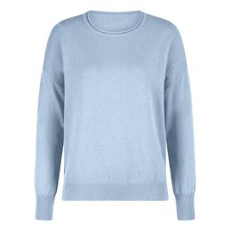 Peter Hahn - Rundhals-Pullover, blau, Gr. 38 / S - Schurwolle