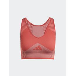 adidas Performance Sport-BH 'AEROKNIT Training Light Support' Damen Gr&ouml;&szlig;e XS/S rostrot / wei&szlig;