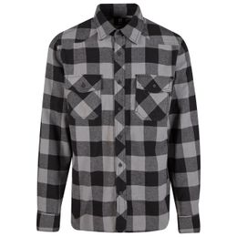 Langarmhemd Brandit "Brandit Herren Checked Shirt", Herren, Gr. 4XL, US-Gr&ouml;&szlig;en, schwarz, charcoal, 100% Baumwolle, normal, Hemden