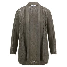 Peter Hahn - Strickjacke mit 3/4-Arm, beige, Gr. 38 / S - Baumwolle