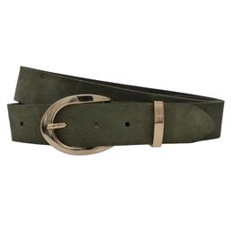 AnnaMatoni Damen Lederg&uuml;rtel "AnnaMatoni Damen Lederg&uuml;rtel in hochwertigem Velour Leder 3,5cm"olive 560, Gr. 90, 100% Leder, G&uuml;rtel