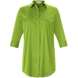 Emilia Lay - Longbluse mit 3/4-Arm, gr&uuml;n, Gr. 44 / L - Baumwolle