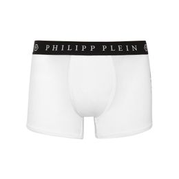 Philipp Plein Herren Boxer "Monogram", Gr. M0102, wei&szlig;, schwarz, Obermaterial: 48% Baumwolle, 48% Modal, 4% Elasthan; Futter: 100% Polyester,