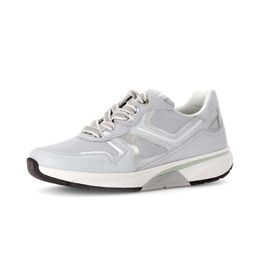 Sneaker Gabor "Sneaker low Materialmix Leder/Lederimitat", Damen, Gr. 37,5, grau, Schuhe Sneaker