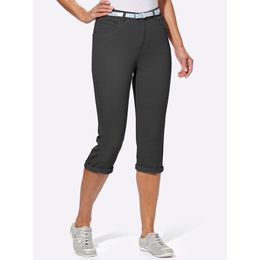 Caprijeans Casual Looks, Damen, Gr. 38, Normalgr&ouml;&szlig;en, schwarz, 98% Baumwolle, 2% Elasthan, unifarben, knielang, Jeans
