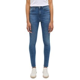 Skinny-fit-Jeans Mustang "Damen Style Georgia Super Skinny", Damen, Gr. 25, L&auml;nge 32, 682 mittelblau, Denim/Jeans, 82% Baumwolle, 16% Polyester, 2% Elasthan, unifarben, skinny fit, Jeans