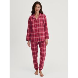 Calida Damen Schlafanzug "Holiday Dreams", Gr. Sdeep rot, Flanell, Obermaterial: 100% Baumwolle, Homewear-Sets, weich, bequem, Flanell-Qualit&auml;t,