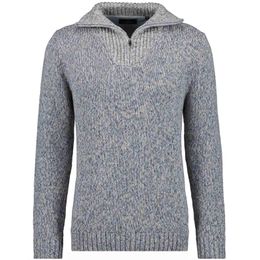 Troyer Ragman, Herren, Gr. 52, grau (grau, melange), 100% Baumwolle, hoch geschlossener Ausschnitt, Pullover Troyer