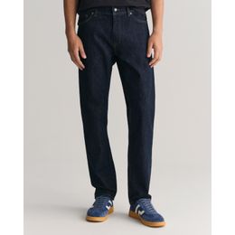 Regular-fit-Jeans Gant "REGULAR Gant JEANS", Herren, Gr. 32, L&auml;nge 32, blau (dunkelblau), Denim/Jeans, Obermaterial: 97% Baumwolle, 2% Polyester, 1% Elasthan, regular fit, Jeans