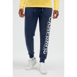 Sporthose CAMP DAVID, Herren, Gr. XL, Normalgr&ouml;&szlig;en, harbour blau, Material: 65% Baumwolle, 35% Polyester, bedruckt, relaxed fit lang, Hosen Sporthose, mit Elastikbund und Kordel
