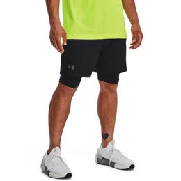 2-in-1-Shorts Under Armour "UA VANISH WOVEN 2IN1 STS", Herren, Gr. M, N-Gr, schwarz, schwarz, pitch gray, Obermaterial: 100% Polyester, Hosen, f&uuml;r vielseitige Aktivit&auml;ten, leichtes Material, 2-in-1-Design