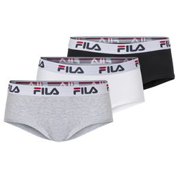 Retro Pants Fila "WOMAN CULOTTE", Damen, Gr. L, schwarz-wei&szlig; (mix), Graumeliert (Obermaterial): 67% Baumwolle, 28% Polyester, 5% Elasthan. Obermaterial: 95% Baumwolle, 5% Elasthan, bedruckt, unifarben mit Farbeinsatz, k&ouml;rpernah, Unterhosen, elastischer Logobund